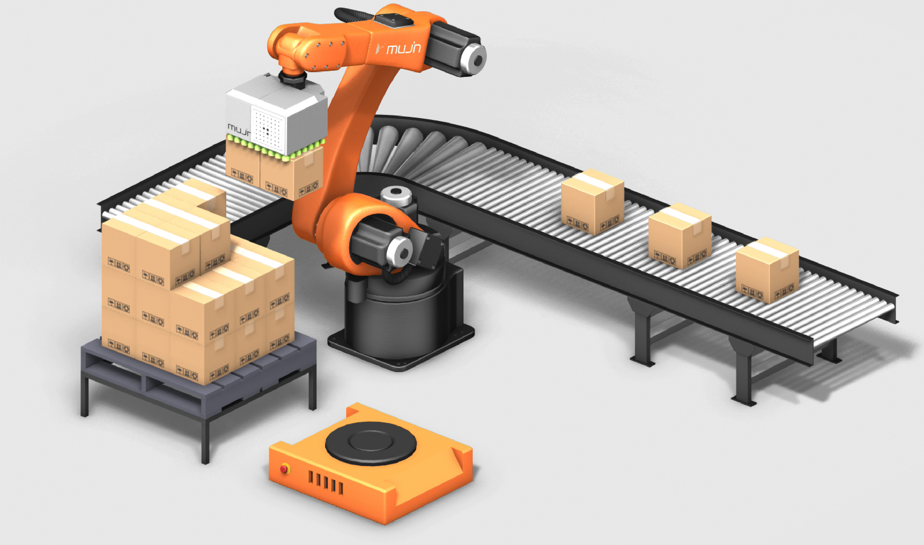 Solución de despaletización robotizada | Mujin
